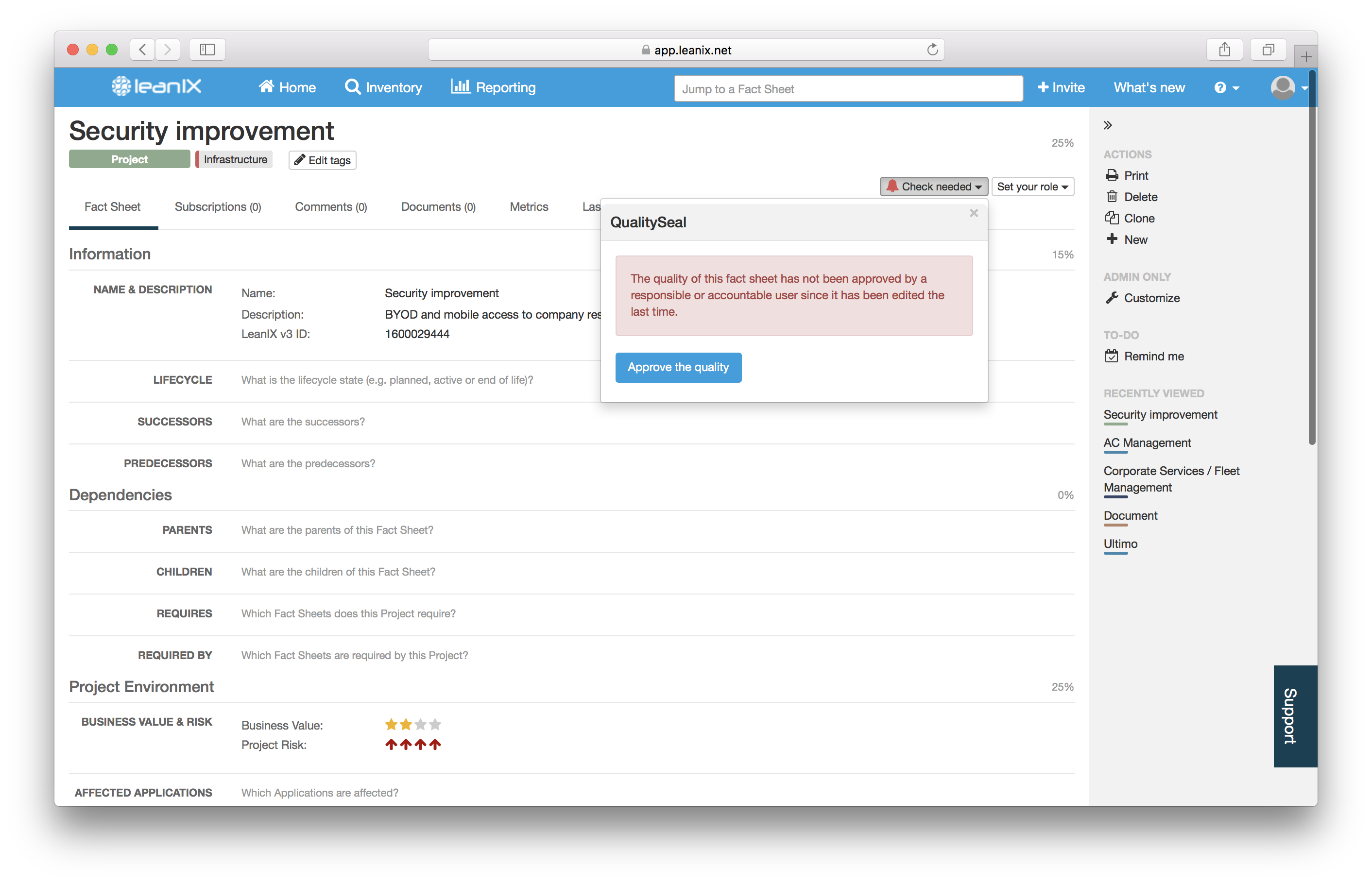 Increase Your Enterprise Architecture Data Quality with LeanIX